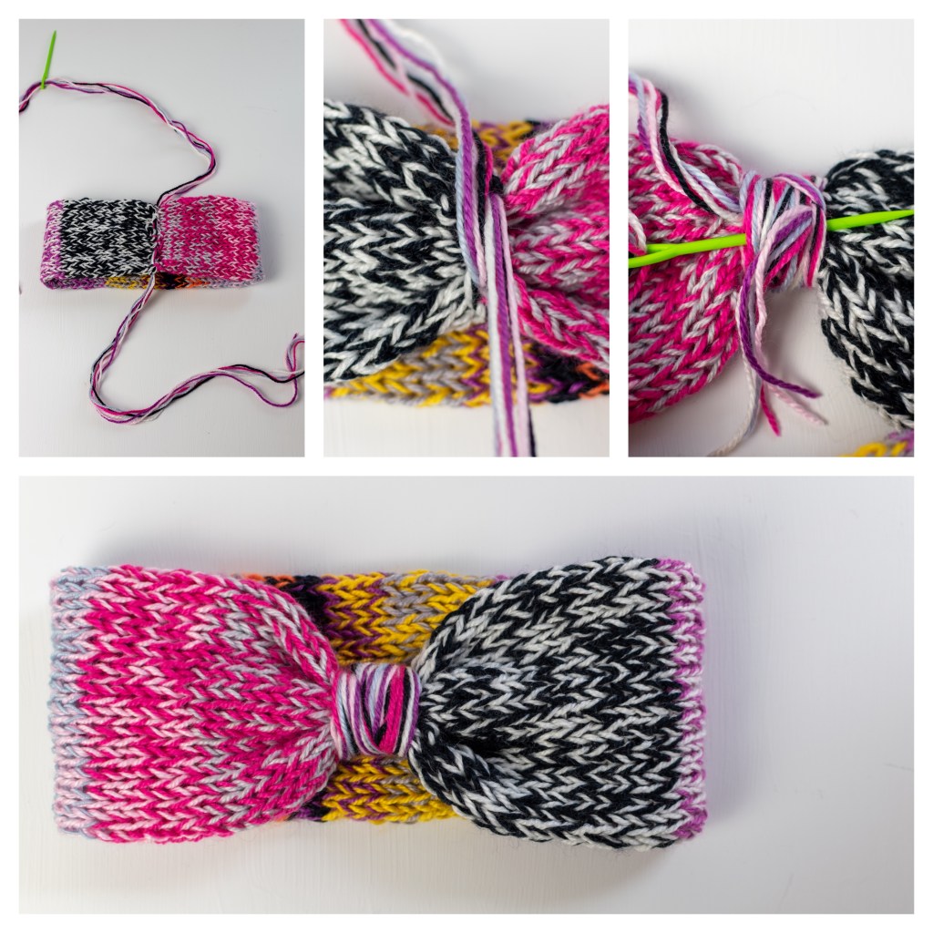 How to knit a gradual colour change effect using two strands held ...
