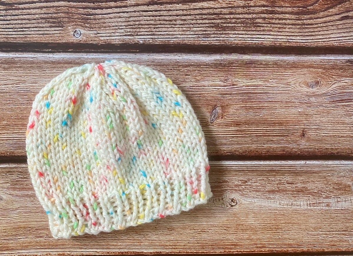 Easy Newborn Beanie Hat in Aran Yarn Free Knitting Pattern – The ...